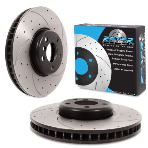 Front Drilled Grooved 348mm Brake Discs For BMW 5 Series F10 F11 520D ...