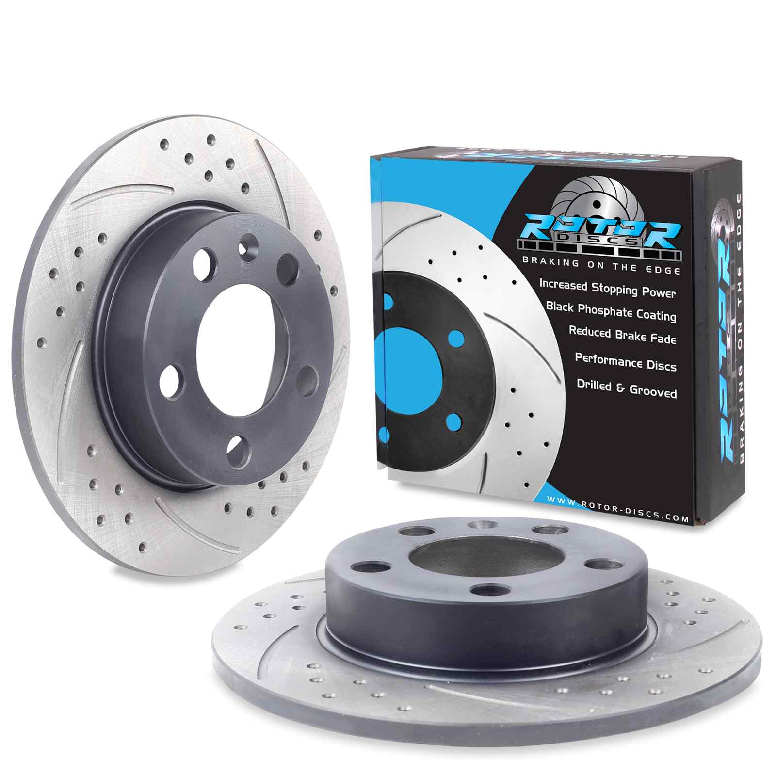 Rear Drilled Grooved 232mm Brake Discs For Volkswagen VW Polo 9N 6R AW ...