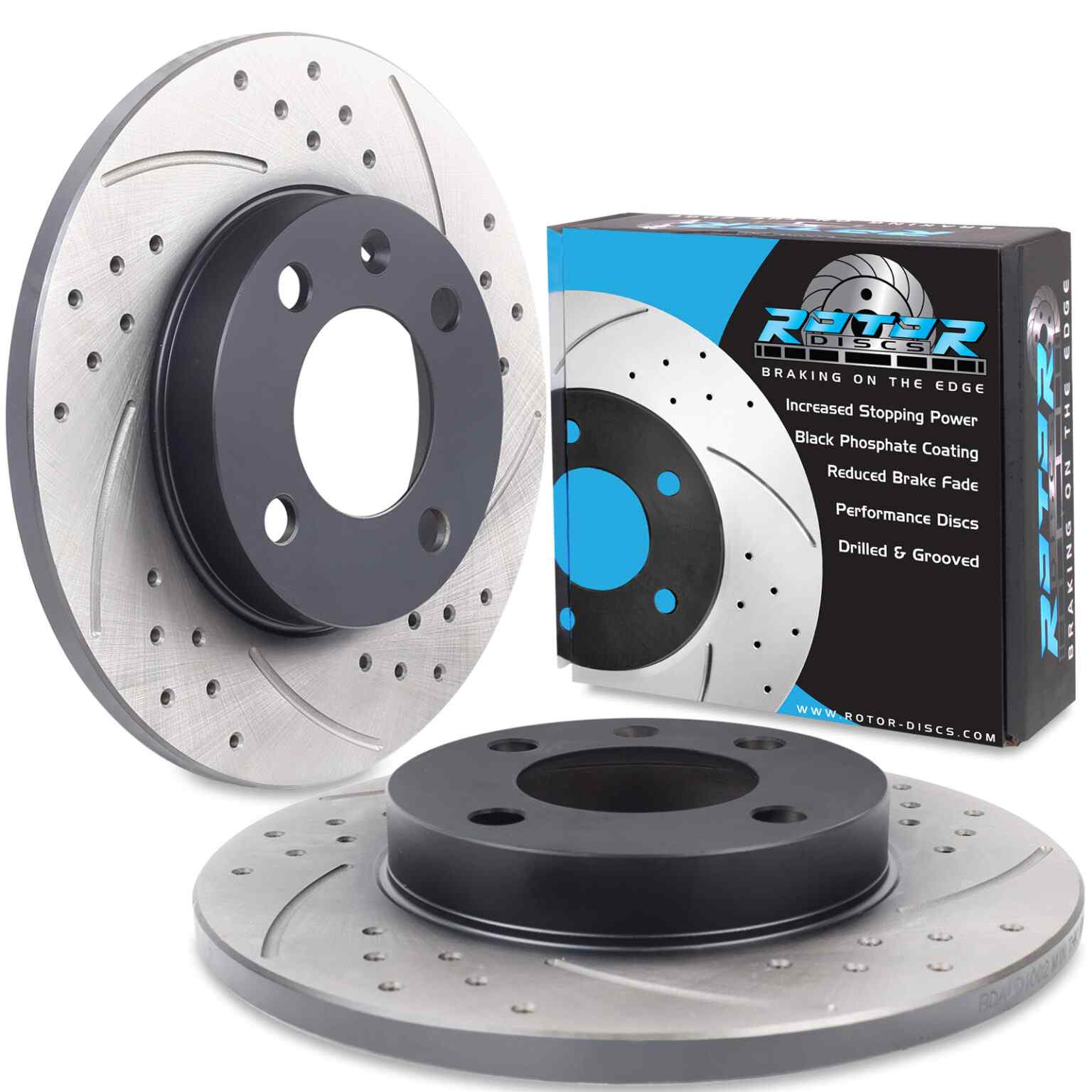 Front Drilled Grooved 239mm Brake Discs For Volkswagen VW Golf Mk1 Mk2 ...
