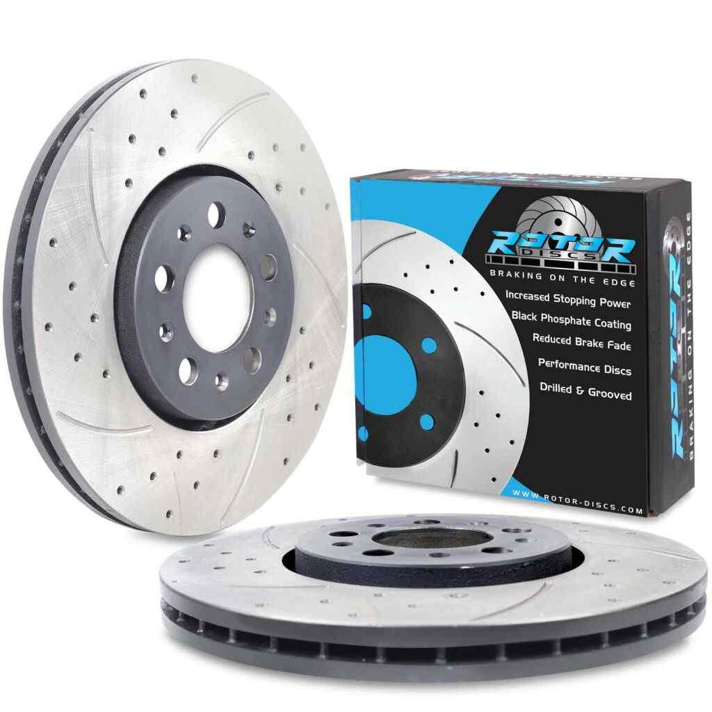 Front Drilled Grooved 288mm Brake Discs For Volkswagen VW Golf Mk4 Polo ...